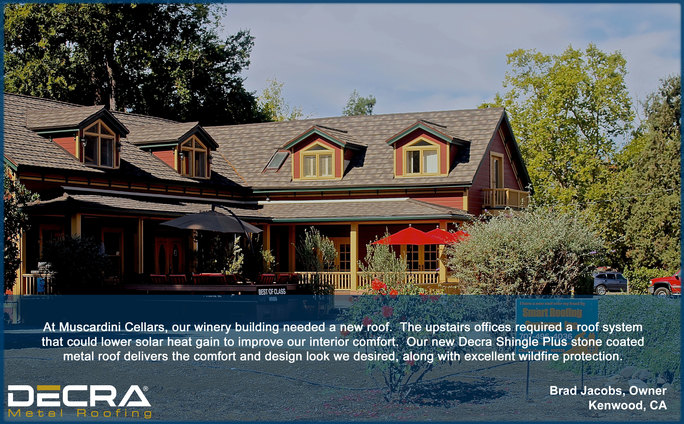 Winery’s Old Shake Roof Replaced with Class A Fire-rated DECRA® Shingle ...